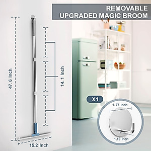 SWIBINJIT Multifunction Magic Broom, Squeegee Sweeper with Adjustable Long Handle Quick Drying Water and Dust Remover Silicone Scraper Broom