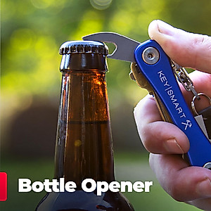 KeySmart Rugged - Multi-Tool Key Holder with Bottle Opener and Pocket Clip (up to 14 Keys, Blue)