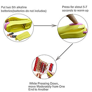 2 Pack Mini Portable Handheld Heat Vacuum Sealer Bag Sealer Mini Sealing Machine Hand Pressure Heat Sealing Machine Handheld Plastic Bag Sealer Mini for Plastic Bags Storage (Random Color)