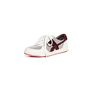 Tory Burch Women's Hank Court Sneakers, New Cream/Plum/Plum, Purple, Off White, 8 Medium US