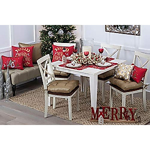 Pillow Perfect Merry Christmas Decorative Throw Pillow, 18", Red/Gold/Silver