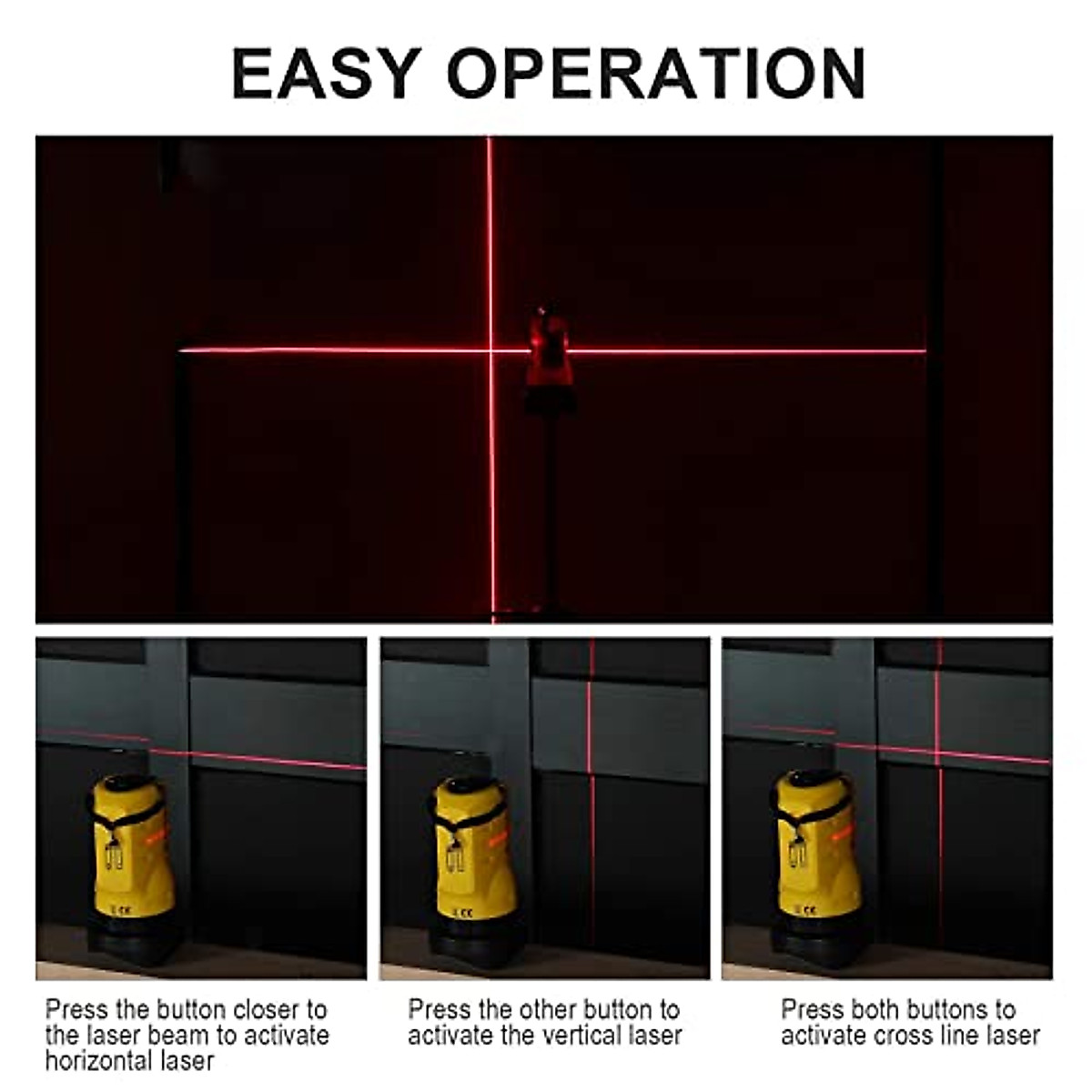 ZELCAN Line Laser Level with Tripod, Auto Leveling Kit Combo with Horizontal/Vertical/Cross-Line, Dual-module Self-Leveling Laser Alignment Tool Set for Hanging Pictures