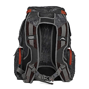 Ego Kryptek Tackle Box, Fishing Pack with 4 Accessory Trays, Water Resistant PVC, Multiple Storage Pockets, Tool Bag, G-Hook Closure System