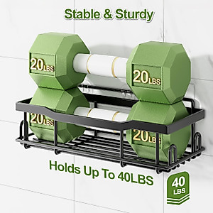 JIANDOS Shower Caddy 9 Pack, Large Capacity Stainless Steel, Adhesive Shower Organizers for Bathroom&Kitchen, Drill-Free Shower Shelves for Inside Shower with Hooks SC09