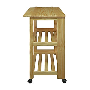 Casual Home Trek Folding Natural Kitchen Cart, 27" W