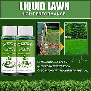5 PCS Green Grass Lawn Spray, Greenrevive Hydroseeding Lawn Solution Grass Seed Spray,Liquid Grass Seed Spray for Lawn,Hydro Grass Seed Spray（59ml）