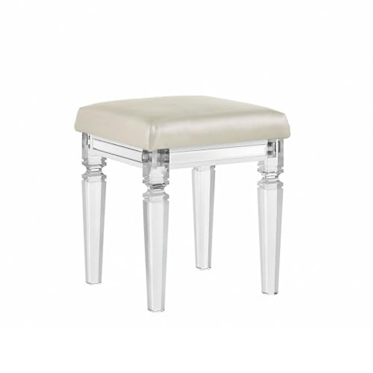 Picket House Furnishings Charlotte Vanity Stool with Acrylic Leg