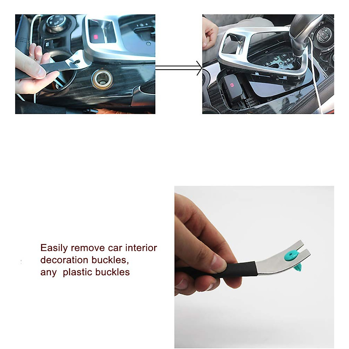 Auto Trim Removal Tool Metal for Car, Door Panel Dashboard Radio Audio Navigation Installer, Upholstery Fastener Disassembly Pliers Interior Exterior Replace Pry Clip Home