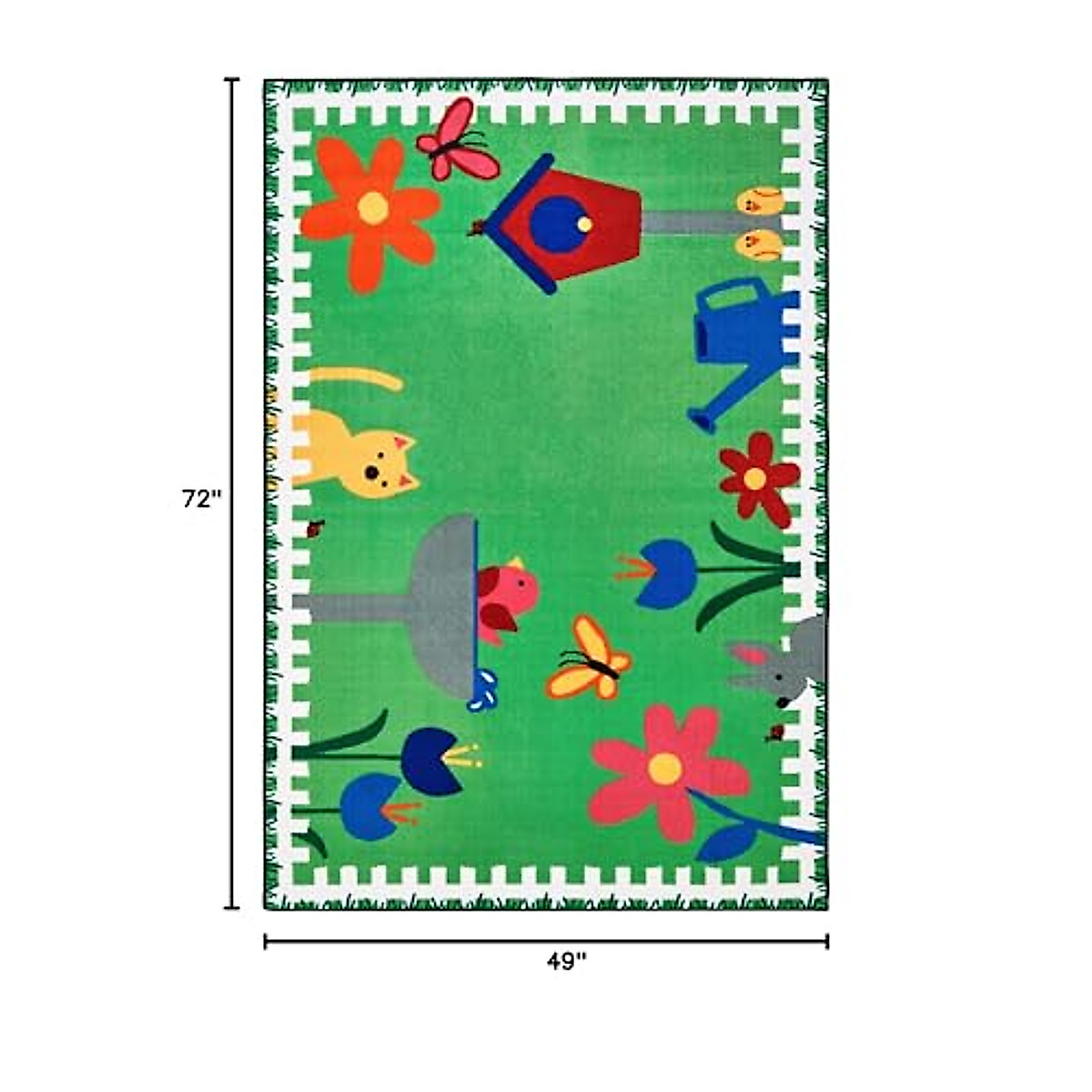 Carpets for Kids KID$Value 48.67 Garden Time Classroom Welcome Value Rug 4ft x 6ft Rectangle Green