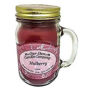 Our Own Candle Company Mulberry Scented 13 Ounce Mason Jar Candle