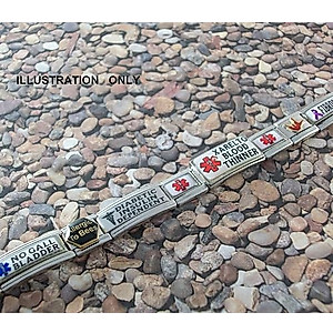 Gadow Jewelry Ehlers-Danlos Medical Bracelet Italian Charm Style Stretchy no Clasp Stainless Steel Any Size Awareness