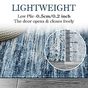 Lahome Modern Ombre Hallway Runner Rug - 2x6 Washable Runner Rugs with Rubber Backing Non-Slip Throw Stain Resistant Kitchen Runner, Blue Floor Indoor Carpet Runners for Entryway Bathroom Laundry Room