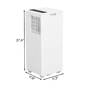 8000 BTU Portable Air Conditioner, AC Unit for Room Bedroom, Cooling up to 350 Sq.Ft. 24-Hour Timer, Sleep Mode, Remote Control Remote Control-White