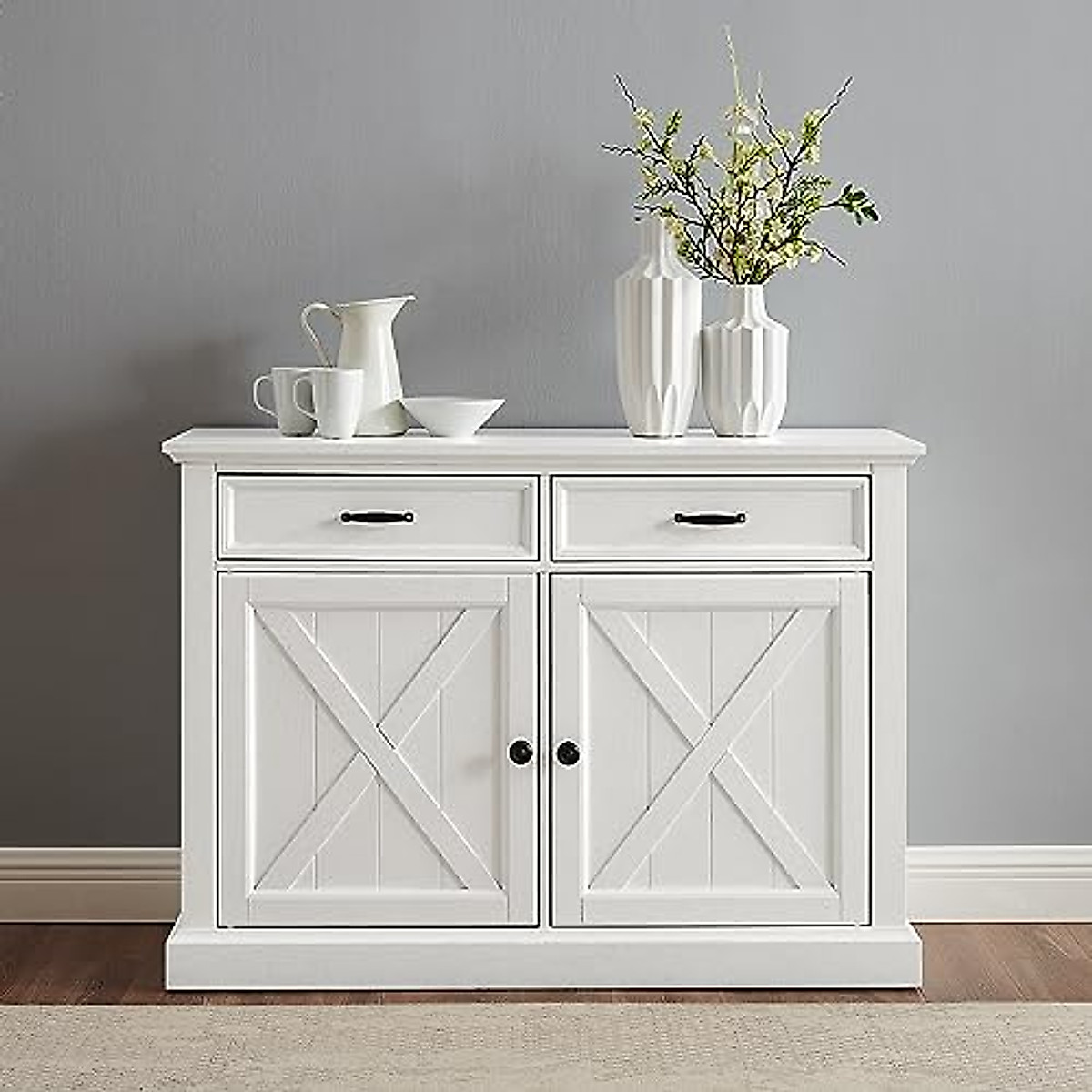 Crosley Furniture Clifton Sideboard, Distressed White