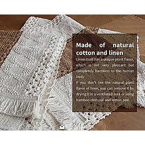 Fexia Boho Placemats Set of 6, Macrame Table Decor and Farmhouse Style Placemats Natural Cotton Burlap, for Dining Table Kitchen