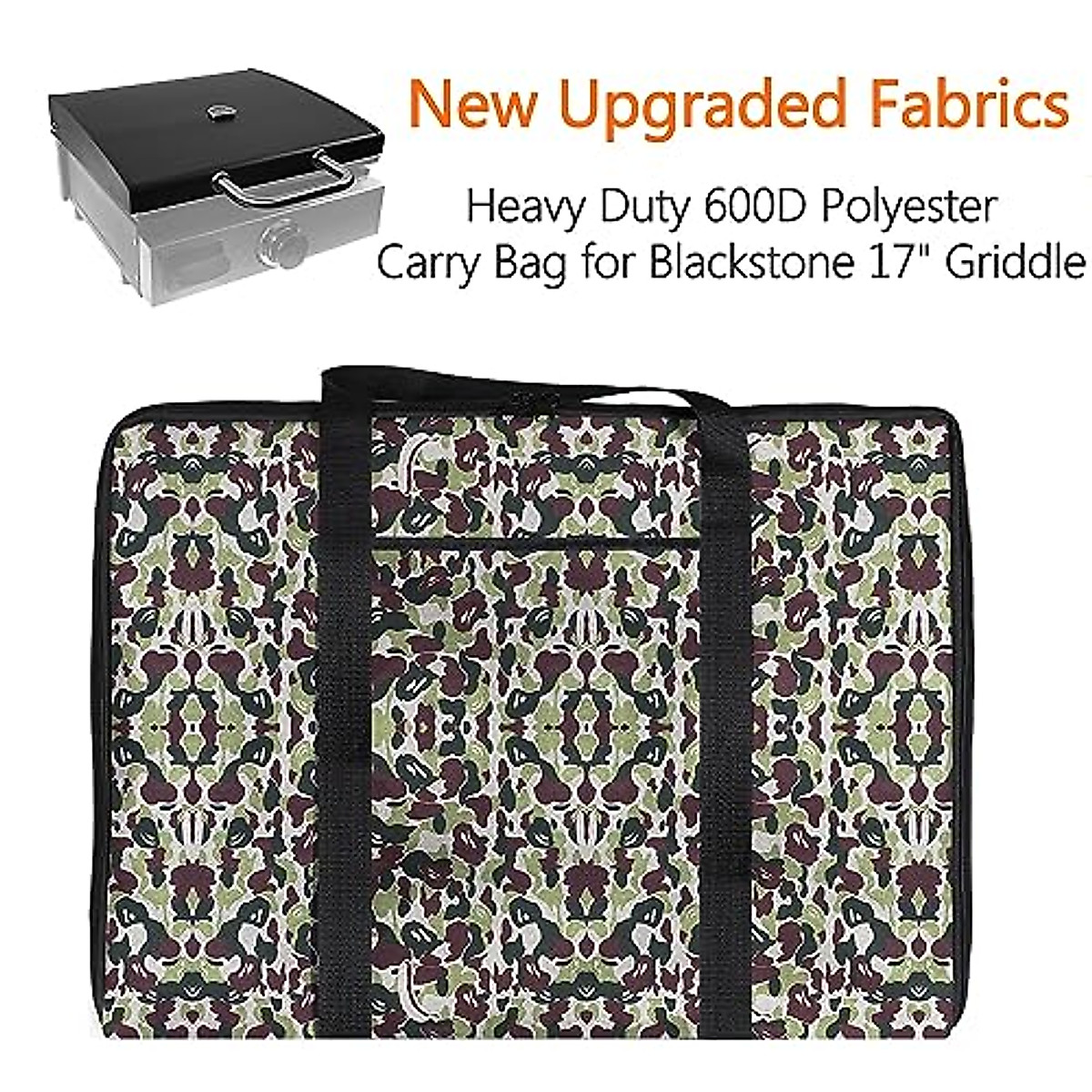 5010 Griddle Lid with Temperature Gauge & Griddle Carry Bag for Blackstone 17 inch Tabletop Griddle Front Grease Cup, 5010 Hard Cover Hood Hinged Lid for 17" Blackstone 1650 Portable Grill