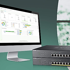 Zyxel 8-Port Multi-Gigabit Ethernet Smart-L2+ Managed Switch | 2X 10G Ethernet | 2X 10G SFP+ | Optional Nebula Cloud | Rackmount | Limited Lifetime [XMG1930-30HP]