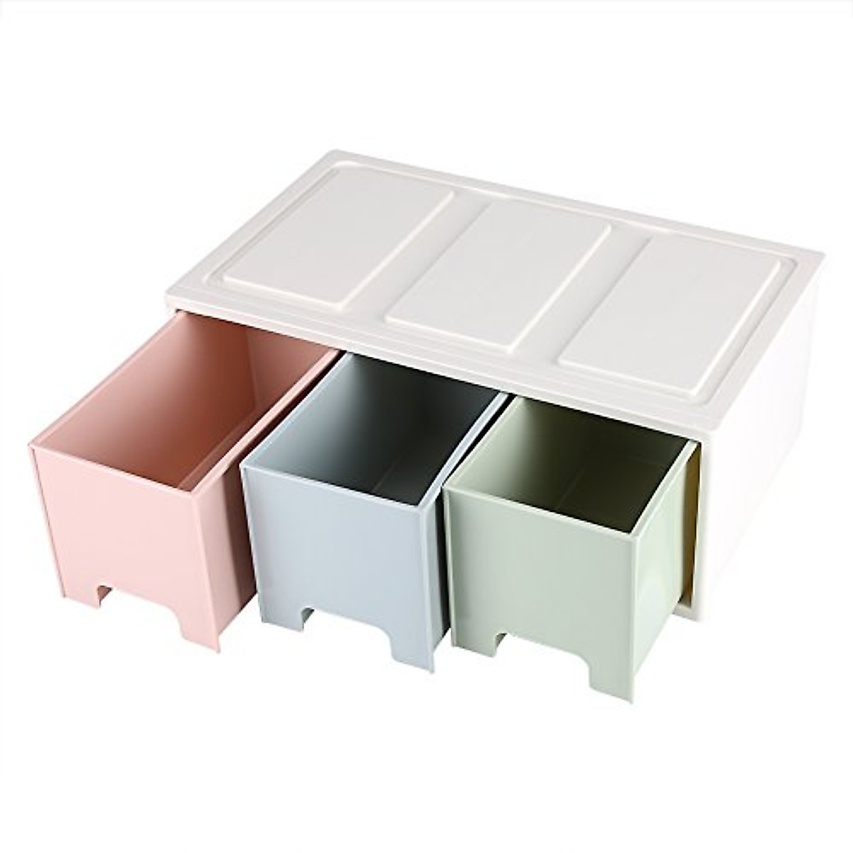 Stacking Storage Drawer, Plastic Storage Box Multi Grids Multifunctional Storage Container for Office Living Room Kitchen Bathroom(Triple-High)