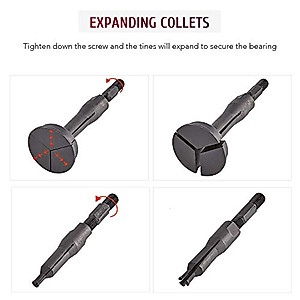 Orion Motor Tech OMT Blind Hole Collet Bearing Race and Seal Puller Extractor Kit, Slide Hammer Pilot Insert Inner Internal Bearing Removal Tool Set, 16PCS