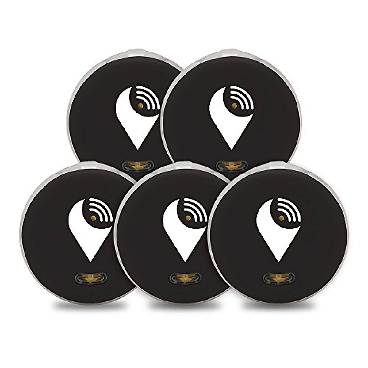 TrackR pixel - Bluetooth Tracking Device. Item Tracker. Phone Finder. iOS/Android Compatible - Black (5 Pack)