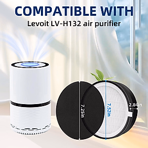 LV-H132 Replacement Filter for LEVOIT LV-H132 Air Purifier, 3-in-1 H13 True HEPA Filter Replacement Part LV-H132-RF, 3 Pack by APPLIANCEMATES