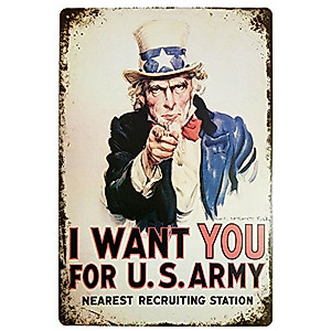 ERLOOD I Want You for U.S. Retro Vintage Decor Metal Tin Sign 12 X8 Inches