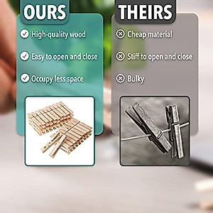 Mr. Pen- Wooden Clothes Pins, Natural Wood, 50 Pack, 2.9 Inch, Rust Resistant Clothes Pins Wooden, Clothes Pins for Classroom, Clothes Pins for Crafts, Large Clothes Pins Wood, Wooden Clothespins