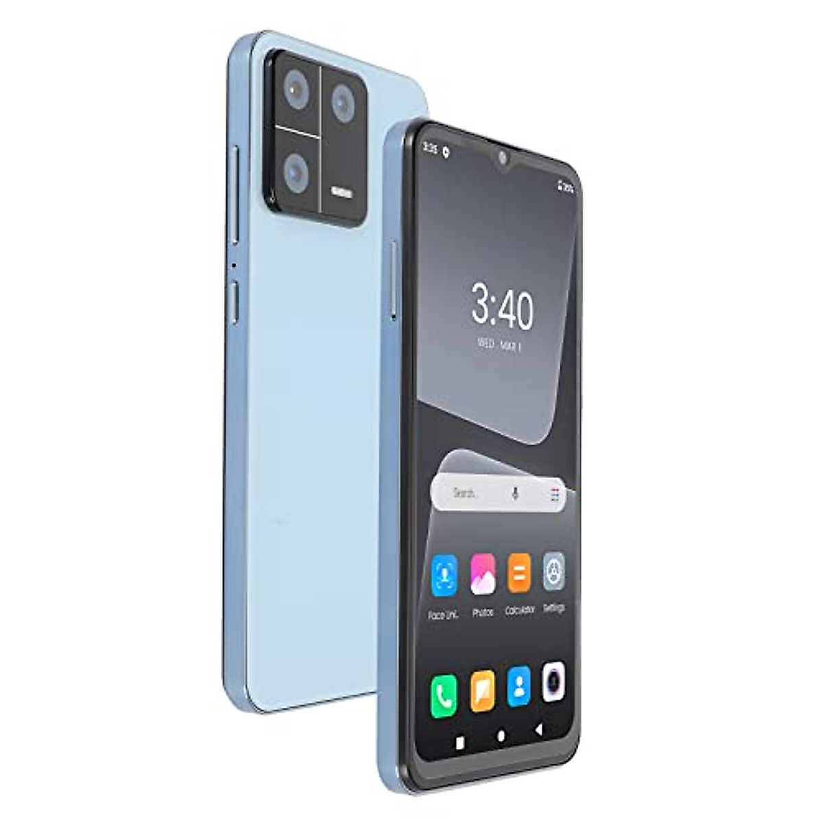 M13 Smartphone, Blue Support 4G Network 5G WiFi 6.53 Inch Unlocked Cell Phone 6GB 128GB for Daily Life (US Plug)