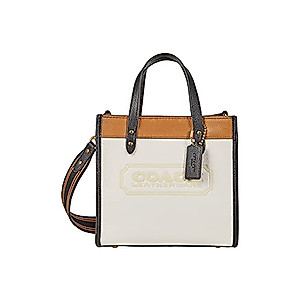 COACH Color-Block Leather Coach Badge Field Tote 22 B4/Chalk Multi One Size