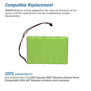 TAKOCI Replacement Battery for ADT Impassa Wireless Alarm Systems 3700mAh Ni-MH