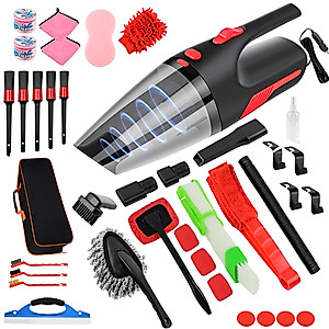 SULAWH Car Interior Detailing Kit, Auto Upholstery & Carpet Cleaner with Car Seat and Windshield Cleaning Tools, Complete Car Wash and Detailing Brushes Set, Essential Car Cleaning Supplies Kit
