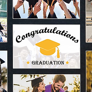 GMFrames 4X6 Picture Frame Collage with 7 Openings Multi Graduation Photo Frame with Wall Hanging for Keepsake Gifts Black