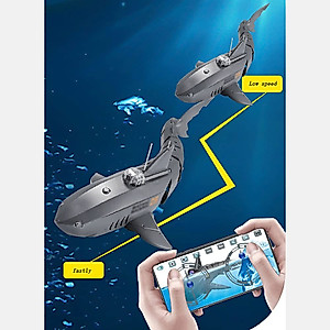 Simulation Rc Mechanical Fish Boat,Mobile Phone Handle Dual Remote Control with Camera Racing Boat,RC Boat Electric Water Toy Gifts for Adults and Boys