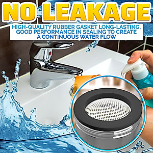 4Pcs Bathroom Faucet Aerator Replacement with Brass Shell - Kitchen Sink Aerator Faucet with Gasket - Kitchen Faucet Aerator Male Thread 15"/16" 24mm Bathroom Sink Aerator 2.2 GPM Faucet Aerator