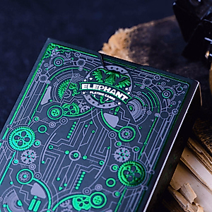 Cyberpunk Green Playing Cards, Cardistry Decks, White Deck of Playing Cards for Kids & Adults with e-Book, Unique Playing Cards for Poker, Cyberpunk