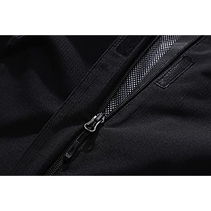 OTU Women's Waterproof Rain Jacket Lightweight Hooded Raincoat for Hiking Travel Outdoor Black S