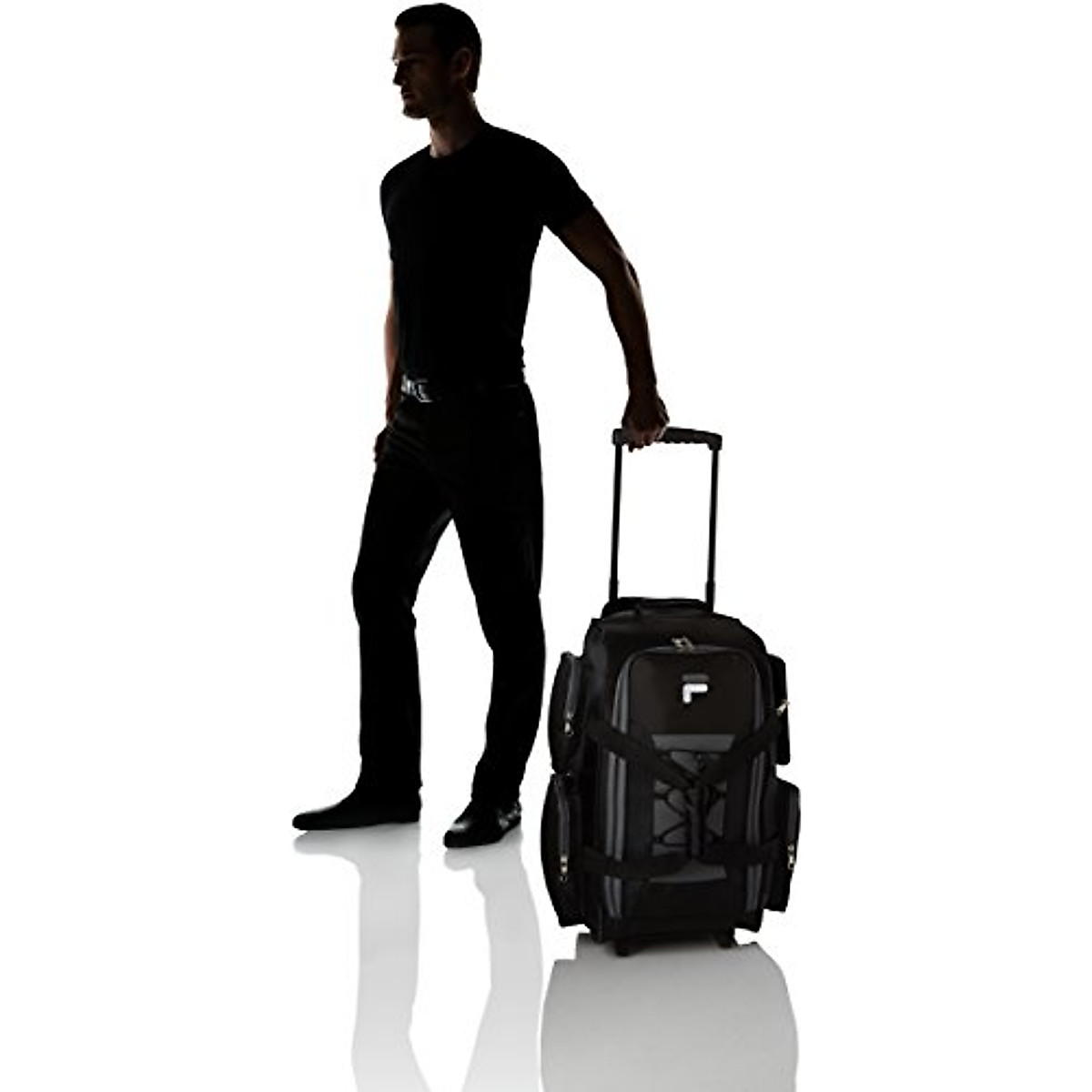 Fila 22" Lightweight Carry On Rolling Duffel Bag, Black, One Size