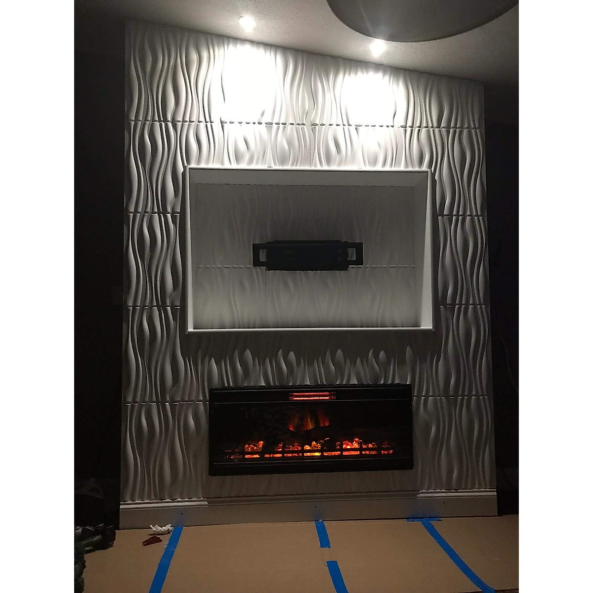 Art3d PVC Wave Board Textured 3D Wall Panels, White, 19.7" x 19.7" (12 Pack)