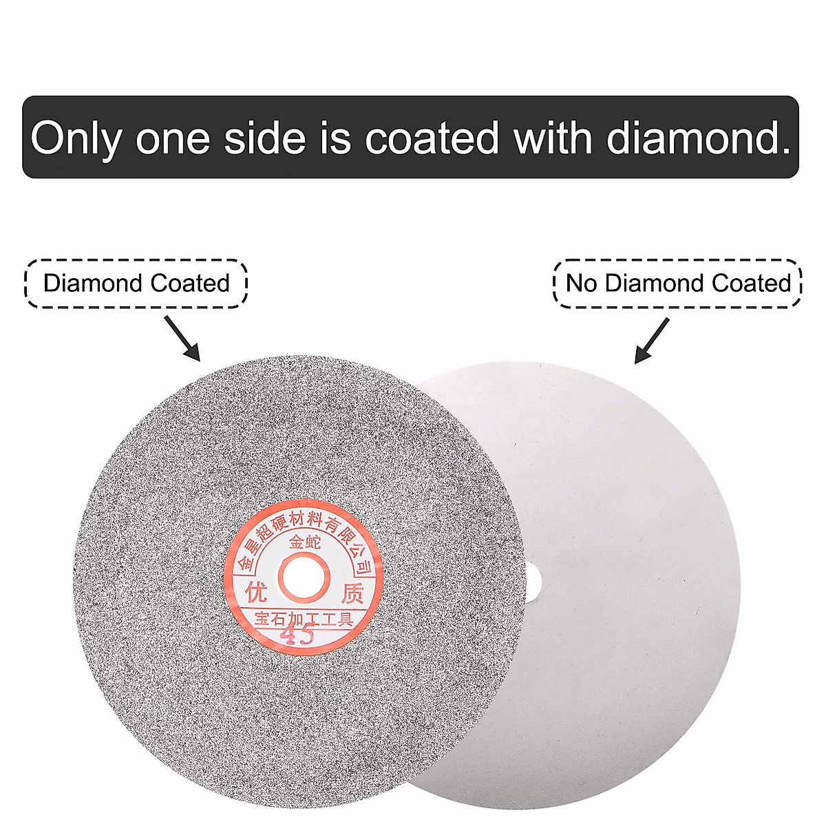uxcell Diamond Sanding Grinding Disc, 6-Inch (150mm) Grit 45 5/8" Arbor Hole, Flat Lap Disk Polishing Discs Abrasive Wheel for Gemstone Tile Porcelain Glass Stone Metal