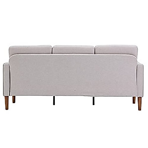 Karl home Sofa 71" Modern Sofa Couch Upholstered Love Seat Furniture 3-Seat Small Couch for Living Room, Bedroom, Apartment, Studio, Office, Creamy White