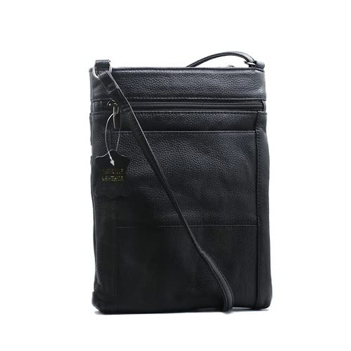 Steeltime Unisex Super Soft Leather Catholic Crossbody Bag with Lords Prayer Patch and Carrying Strap | Crossbody Purses for Women, Men