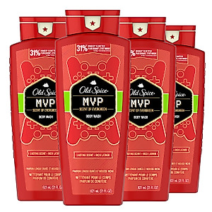 Old Spice Men's Body Wash, MVP Scent, 21 oz, Pack of 4
