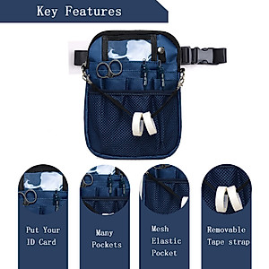 Nurse Fanny Pack, Multi Compartment Nursing Fanny Pack with Pockets | Utility Waist Bag for Work Supplies, Suit for Nurses, RN, Vet, EMT(Blue)