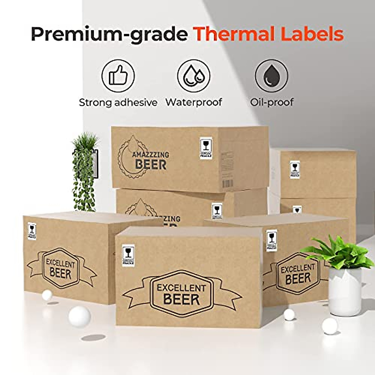 MUNBYN Pink Label Printer, Shipping Label Printer for Shipping Packages & Small Business, 2.25 Inch x 1.25 Inch Direct Thermal Labels