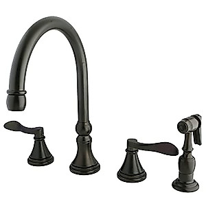 Kingston Brass KS2795DFLBS NuFrench Widespread Kitchen Faucet, 8-1/4 inch spout reach, Oil Rubbed Bronze