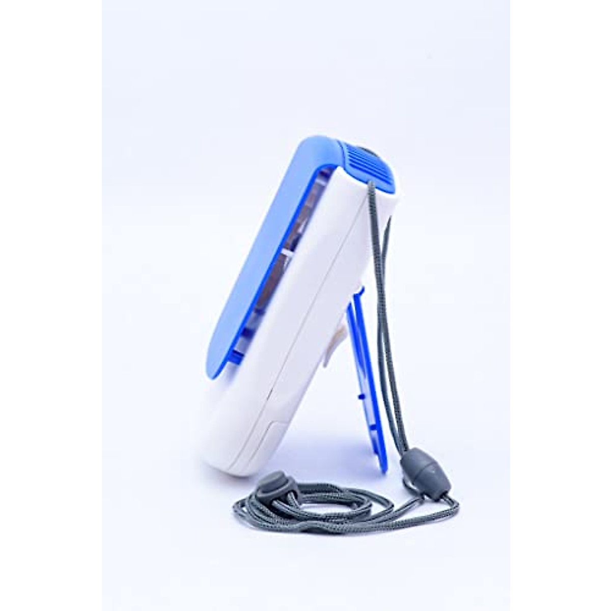 O2COOL Deluxe Necklace Fan | Battery Powered, Hands-Free Personal Cooling Fan w/Adjustable Lanyard, Table Top Stand + Wearable Clip (Dark Blue + Purple (2 Pack))