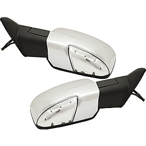 Kool Vue Driver & Passenger Side Power Heated Mirrors for Ram 1500 2500 2014-2018 Power Fold With Signal Light & Puddle Lamp Chrome