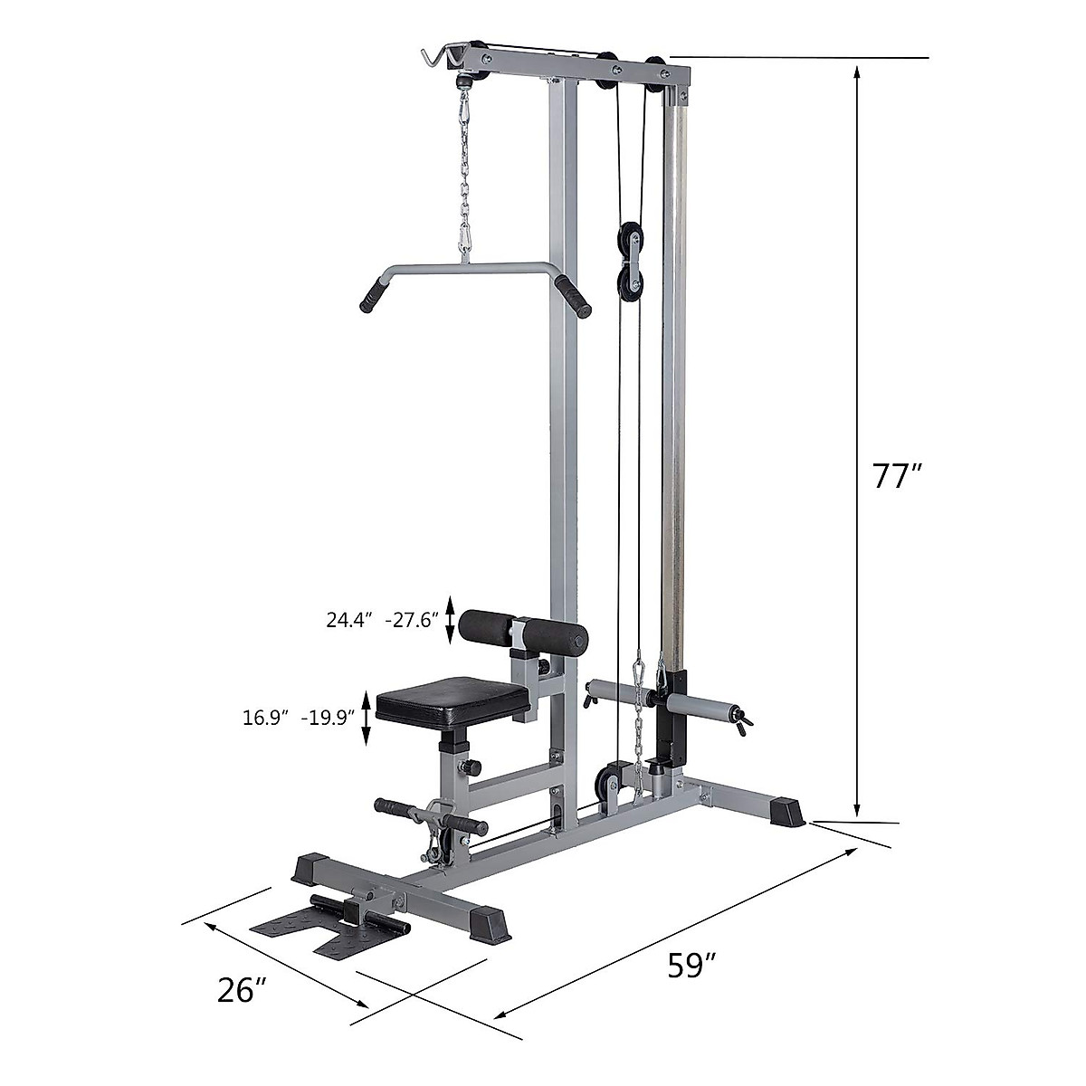 GDLF LAT Pull Down Machine Low Row Cable Fitness Exercise Body Workout Strength Training Bar Machine