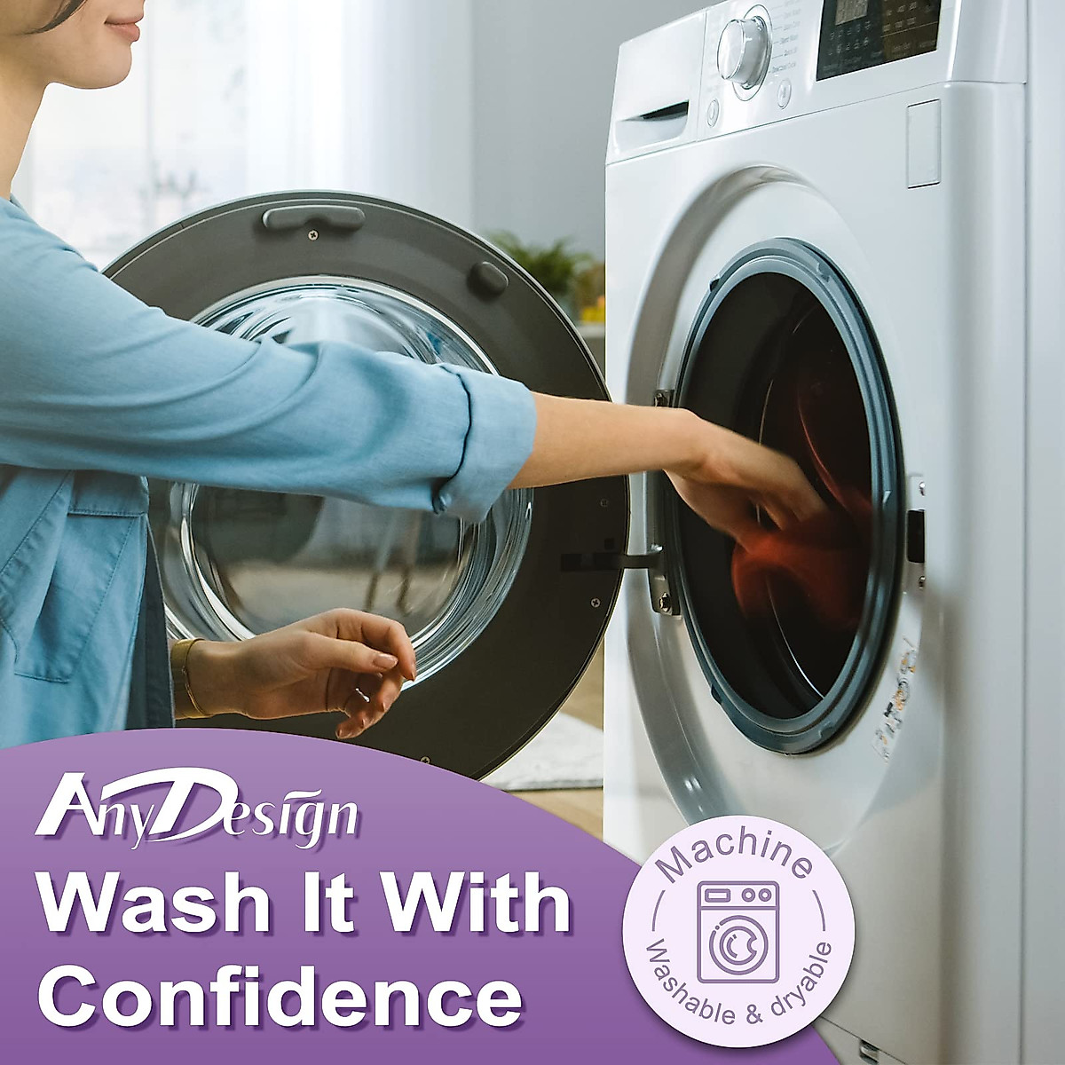 AnyDesign Lavender Kitchen Towel Flower Purple Flower Butterfly Dish Towel 18 x 28 Inch Home Sweet Home Hand Drying Tea Towel for Seasonal Spring Cooking Baking Cleaning Supplies, 2 Pack