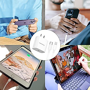 iPad Charger iPhone Charger, 20W USB C Fast Charger Plug, USB C Power Delivery Charging Adaptor Type C Wall Charger Adapter with 3FT USB C Cable for iPhone 14/14 Pro/14 Pro Max/13/Mini/Airpod